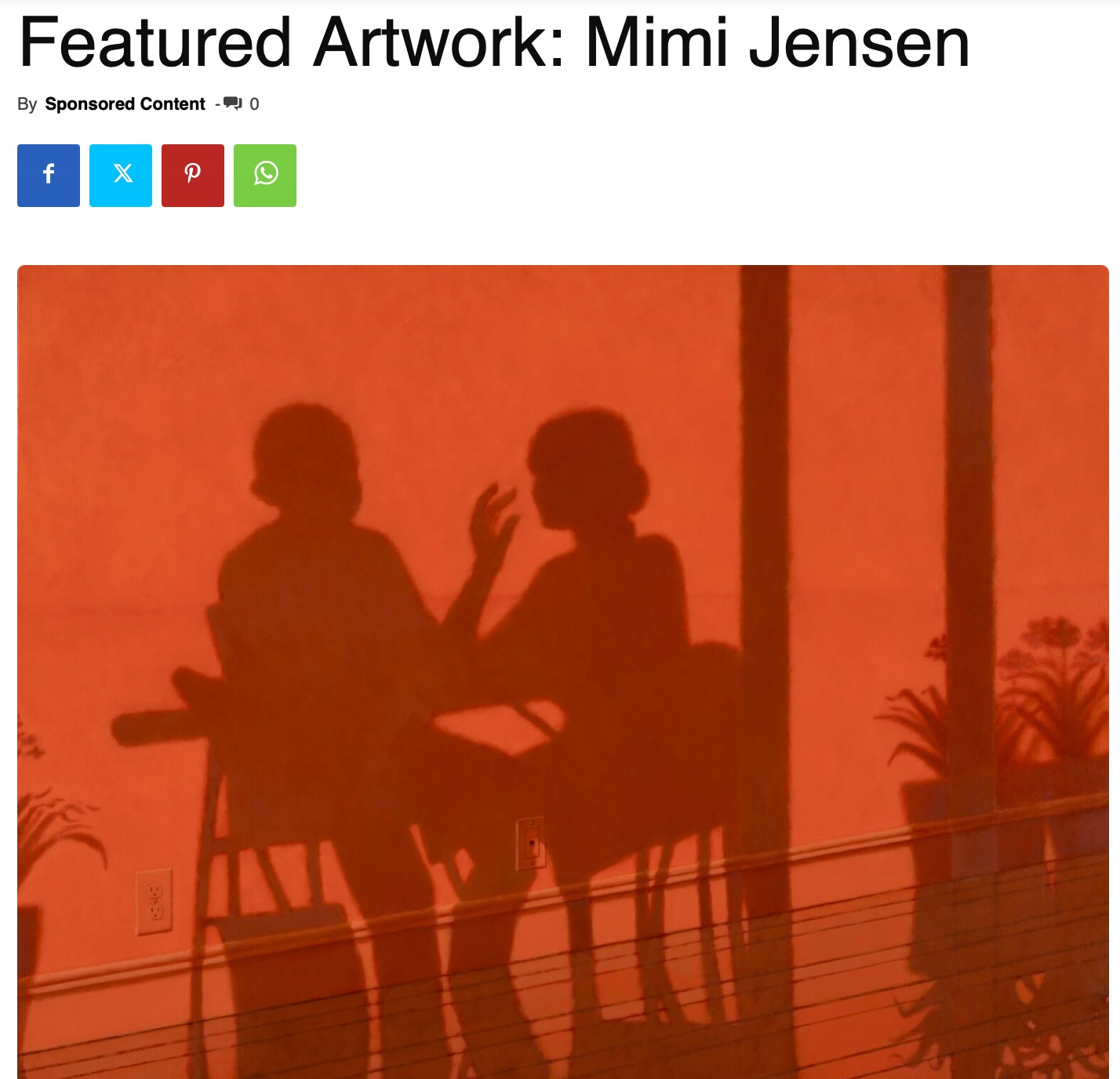 Fine Art Connoisseur Features Mimi Jensen's Silhouette Paintings - mimi ...